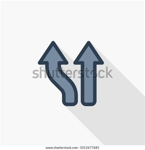Junction Separation Two Paths Ways Thin Stock Vector Royalty Free 1012677685 Shutterstock