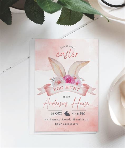 Editable Easter Egg Hunt Invite Easter Egg Hunt Invitations Etsy
