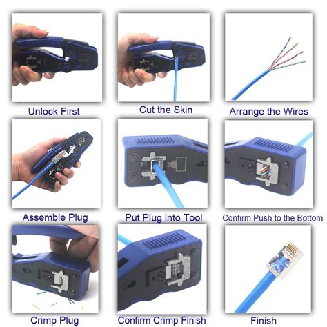 Buy Vce Gj670bl Pass Through Crimping Tool Rj45 Crimper Feed Thru Crimp