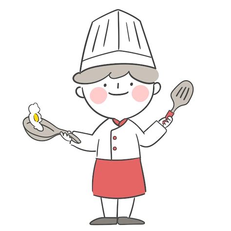 요리사 복장을 한 캐릭터의 일러스트 프리미엄 벡터