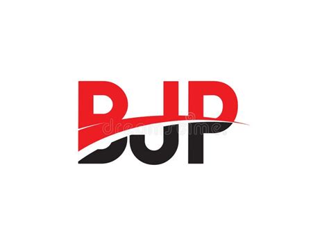 BJP Letter Initial Logo Design Vector Illustration Stock Vector
