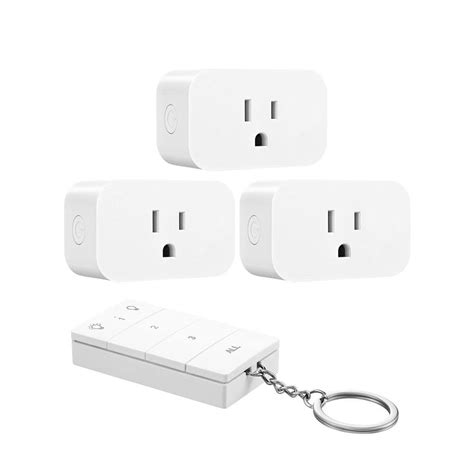 Dewenwils Indoor Wireless Remote Control Outlet Switch Set White 1 Remote Plus 3 Outlet