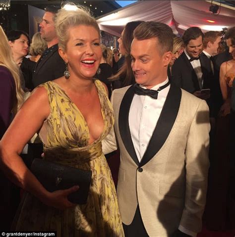 Grant Denyer Eyes His Wifes Ample Assets At Logies Daily Mail Online
