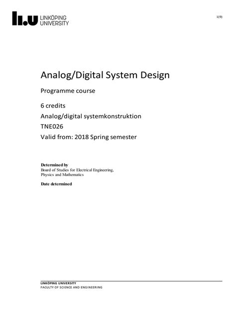 Syllabus Analog Digital System Design Pdf Pdf Electronic Circuits