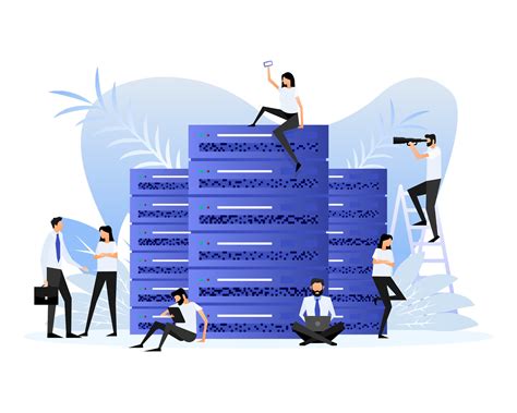 Data Center People Vector Illustration Digital Design Vector
