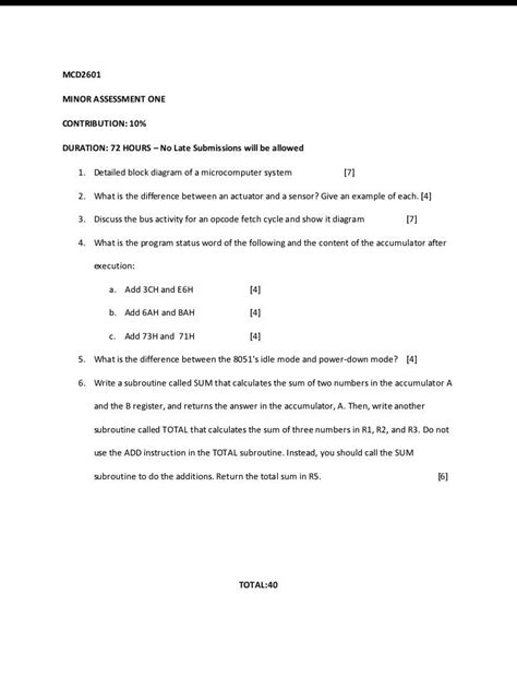 Solved 4 What Is The Program Status Word Of The Following