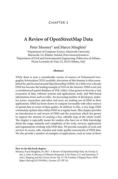 Pdf A Review Of Openstreetmap Data