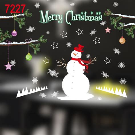 Christmas Window Stickers Santa Claus Removable Pv Grandado