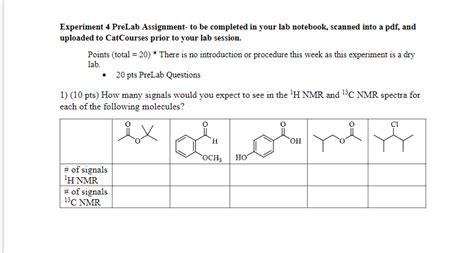 Solved Experiment 4 Prelab Assignment To Be Completed In Your Lab