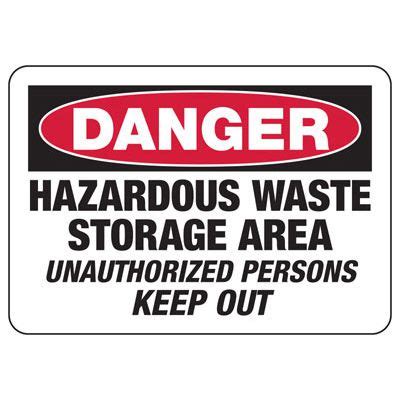 Danger Signs Hazardous Waste Storage Keep Out Emedco