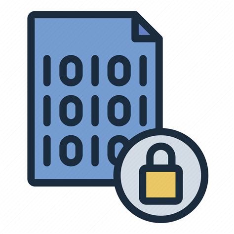 encrypted data file lock cybercrime secure encryption icon