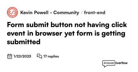 Form Submit Button Not Having Click Event In Browser Yet Form Is