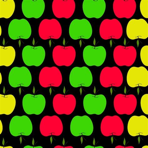 Patrón sin costuras con manzanas patrón de otoño con fruta manzana amarilla verde roja estampado