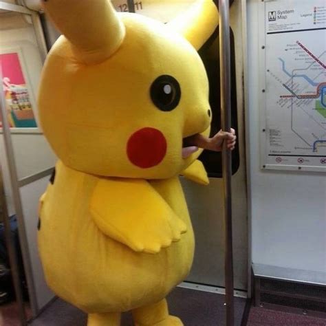 Pikachu Taking A Train Meme Guy