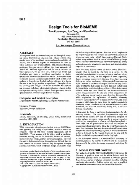 Design Tools For Biomems Ieee Conference Publication Ieee Xplore