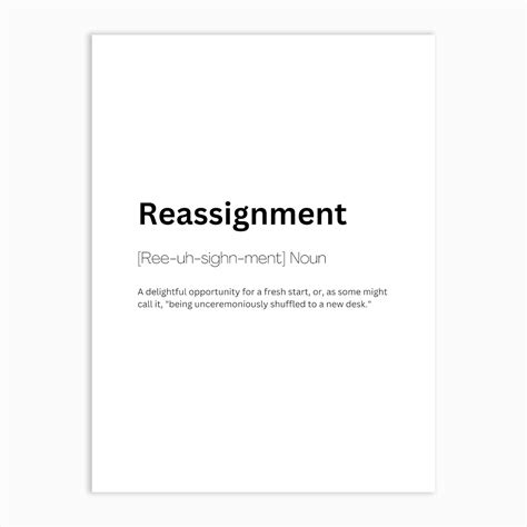 Reassignment Definition Meaning Art Print By Kaigozen Fy