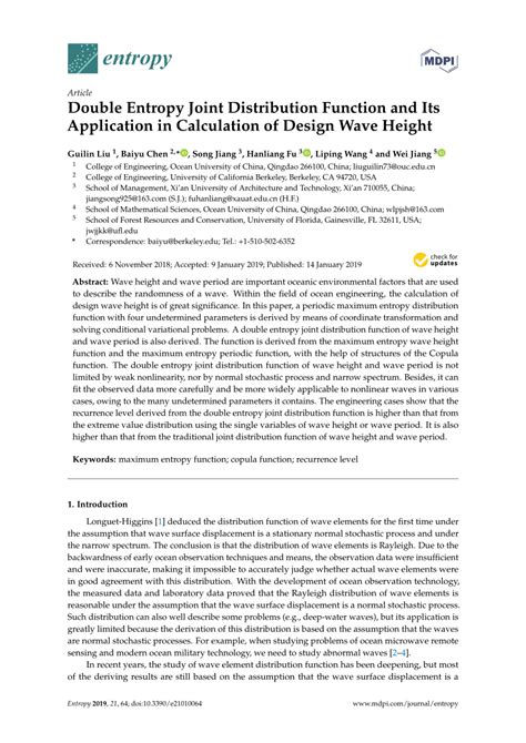 Pdf Double Entropy Joint Distribution Function And Its Application In