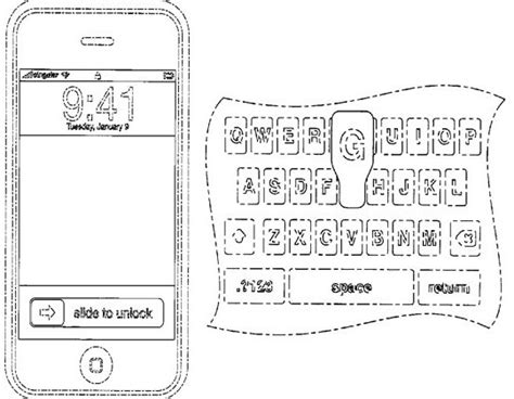 Apple Patent Pop Up Keyboard Letters And Slide To Unlock Bar