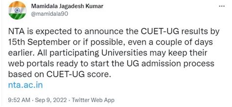 CUET UG Result 2022 Live Updates Out Check CUET 2022 Results At Cuet