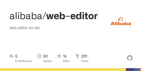 GitHub Alibaba Web Editor Web Editor For Atx
