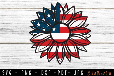 Sunflower American Flag Svg Sunflower Svg American Flag Svg