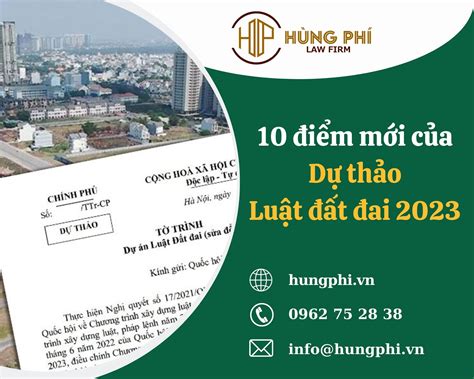 10 điểm Mới Của Dự Thảo Luật đất đai 2023 Công Ty Luật Hùng Phí