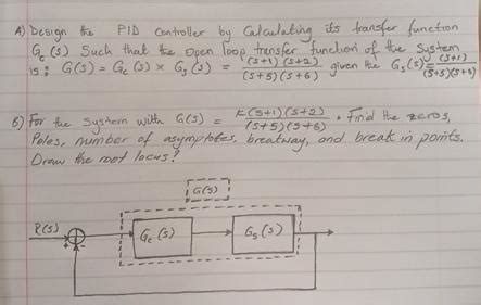 Solved A Design The PID Cantroller By Calculating Its Chegg