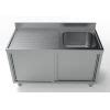Combisteel 700 Sink With Sliding Doors 1 Sink On The Right 1400