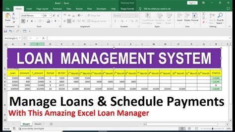 Loan Repayment Schedule Excel Loan Tracking Spreadsheet Youtube