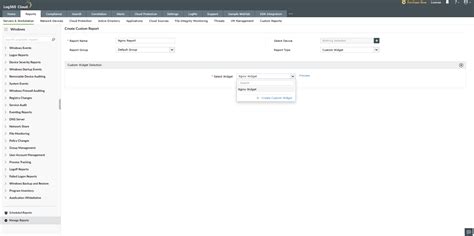 custom widgets log360 cloud