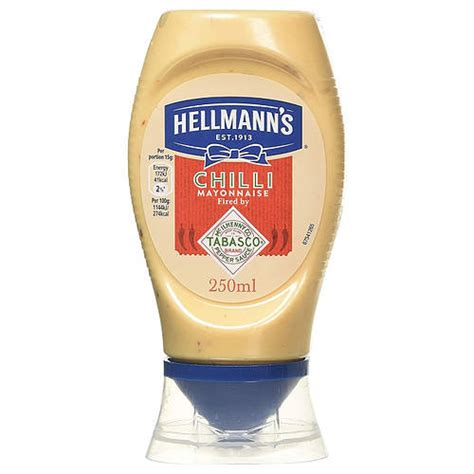 Купить Майонез HELLMANNS Chilli Mayonnaise Fired by Tabasco, 250 г ...
