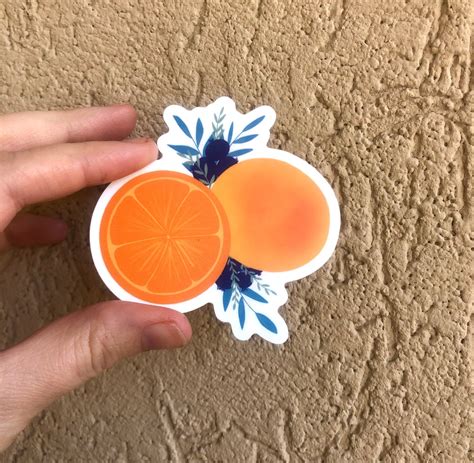 Orange And Berries Sticker Weatherproof Vinyl Die Cut Etsy