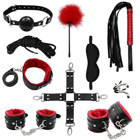 10stk Packung Bondage Sets Sex Bondage Schwarz Sexy Leder New Adult