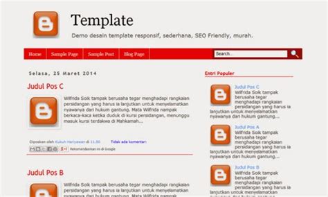 Best Performance Blogger Templates Template Responsif Ornamen Merah