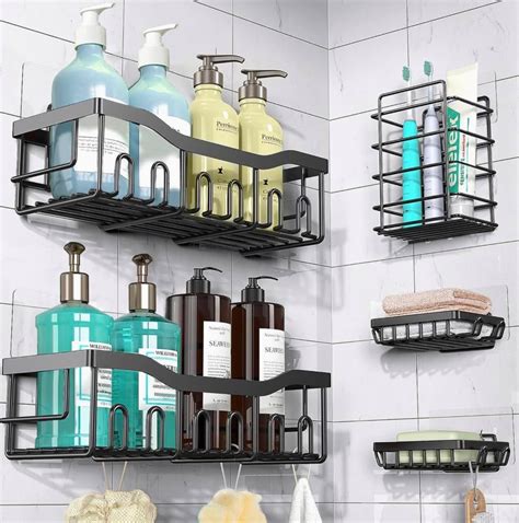 Bathroom Shower Organizer 5 Pack Self Adhesieve Shower