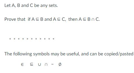 Solved Let A B And C Be Any Sets Prove That If Asubeb And Chegg