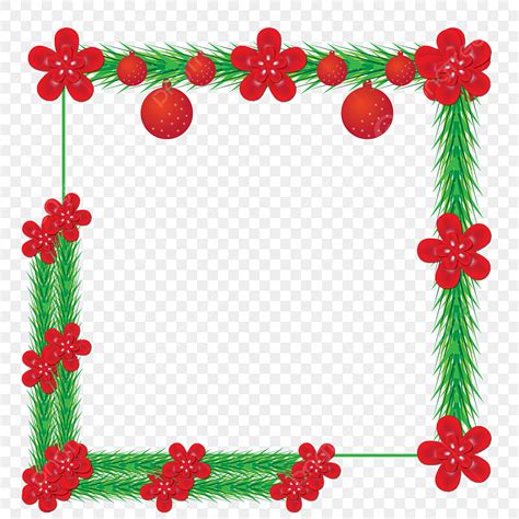 크리스마스 사각형 테두리 디자인 투명 배경 벡터 크리스마스 메리 크리스마스 디자인 Png 일러스트 및 벡터 에 대한 무료