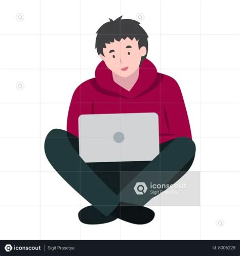 Programmer Man Working With Laptop Illustration Free Download People