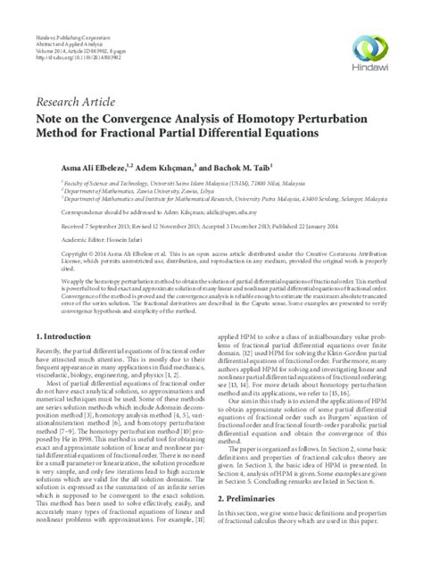 pdf note on the convergence analysis of homotopy perturbation method for fractional partial