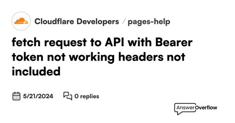Fetch Request To Api With `bearer` Token Not Working Headers Not