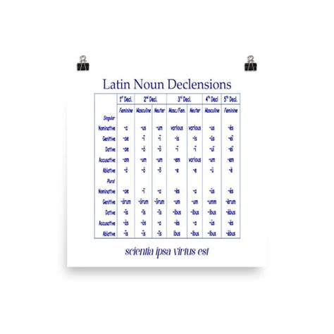 Noun Declension Chart A Visual Reference Of Charts Chart Master