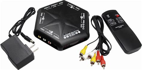 Buy Rca Splitter With 4 Way Audio Video，4 Port Input 1 Output Audio Video Av Rca Switch 4 Ways