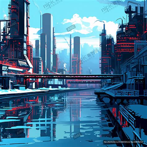 Ai创作图插画城市风光 俄罗斯科技感建筑插画 国潮风城市 长江流域城市建筑插画 底特律插画科技旅游 底特律插画宣传背景 赛博朋克装饰画 插画