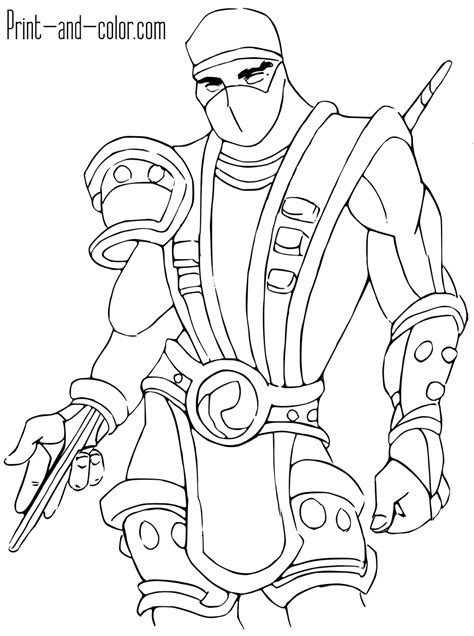 Mortal Kombat Color Pages Dola Printable