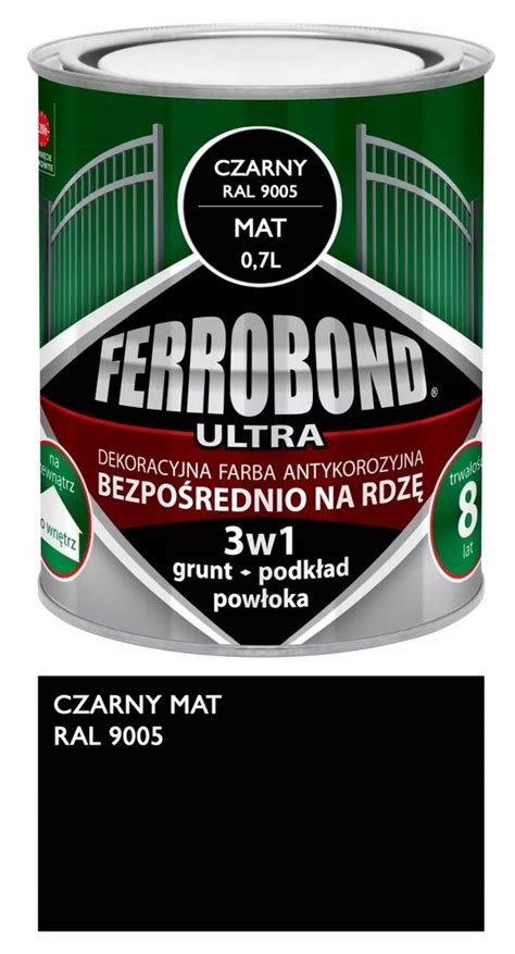 FARBA ANTYKOROZYJNA 3 W 1 NA RDZĘ 0 7L CZARNY MAT 12142329257