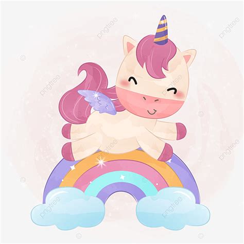 水彩插圖中的可愛獨角獸 獨角獸剪貼畫 獨角獸圖 小獨角獸向量圖案素材免費下載，png，eps和ai素材下載 Pngtree
