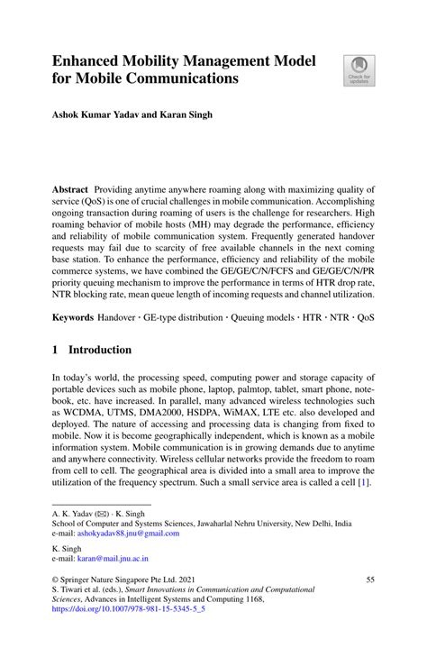 Pdf Emmm Energy Efﬁcient Mobility Management Model For Context Aware