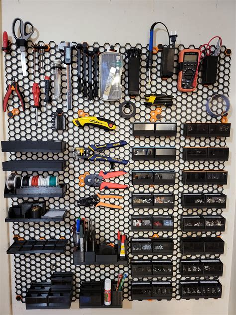 Finished With My Gridfinity Honeycomb Wall Storage Setup R 3dprinting