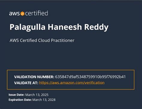 Awscertified Cloudpractitioner Aws Cloudcomputing Certification P Haneesh Reddy