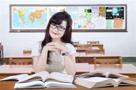 Friendly Learner Smiling At The Camera In Class Stock Image Image Of
